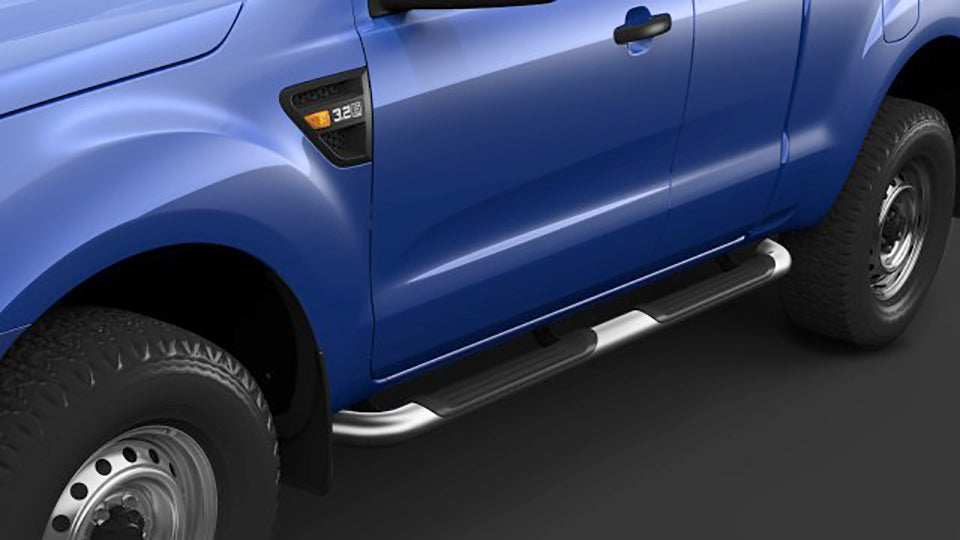 Ford Ranger PX3 Side Steps Double Stainless Steel/Polished - Super Cab ...
